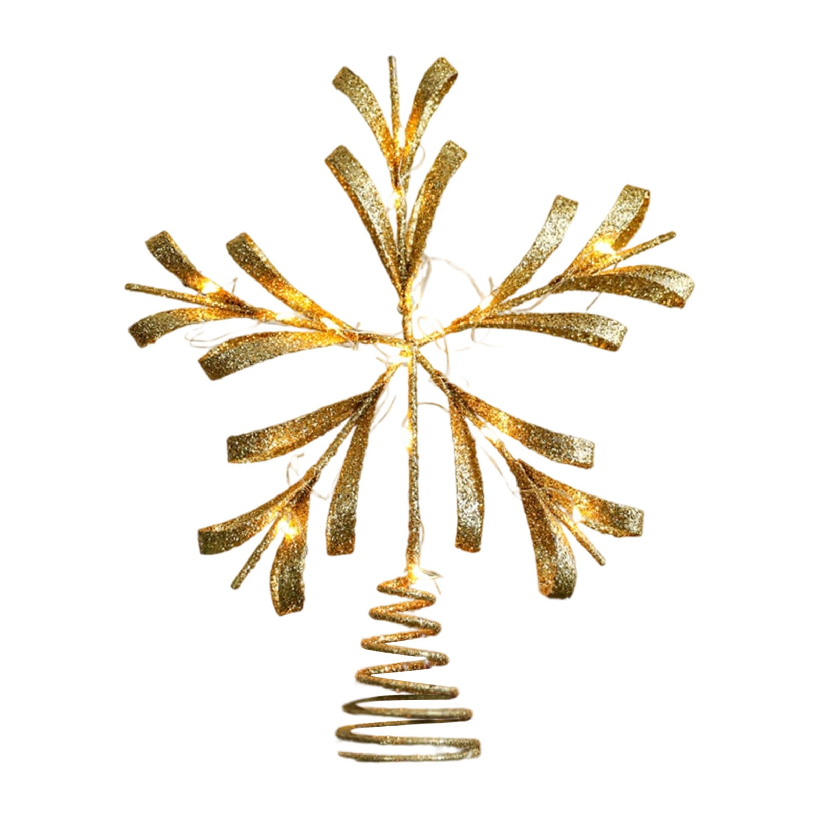 Gold Glitter Christmas Tree Toppers, Decorated with Ironwork Hollowed ...