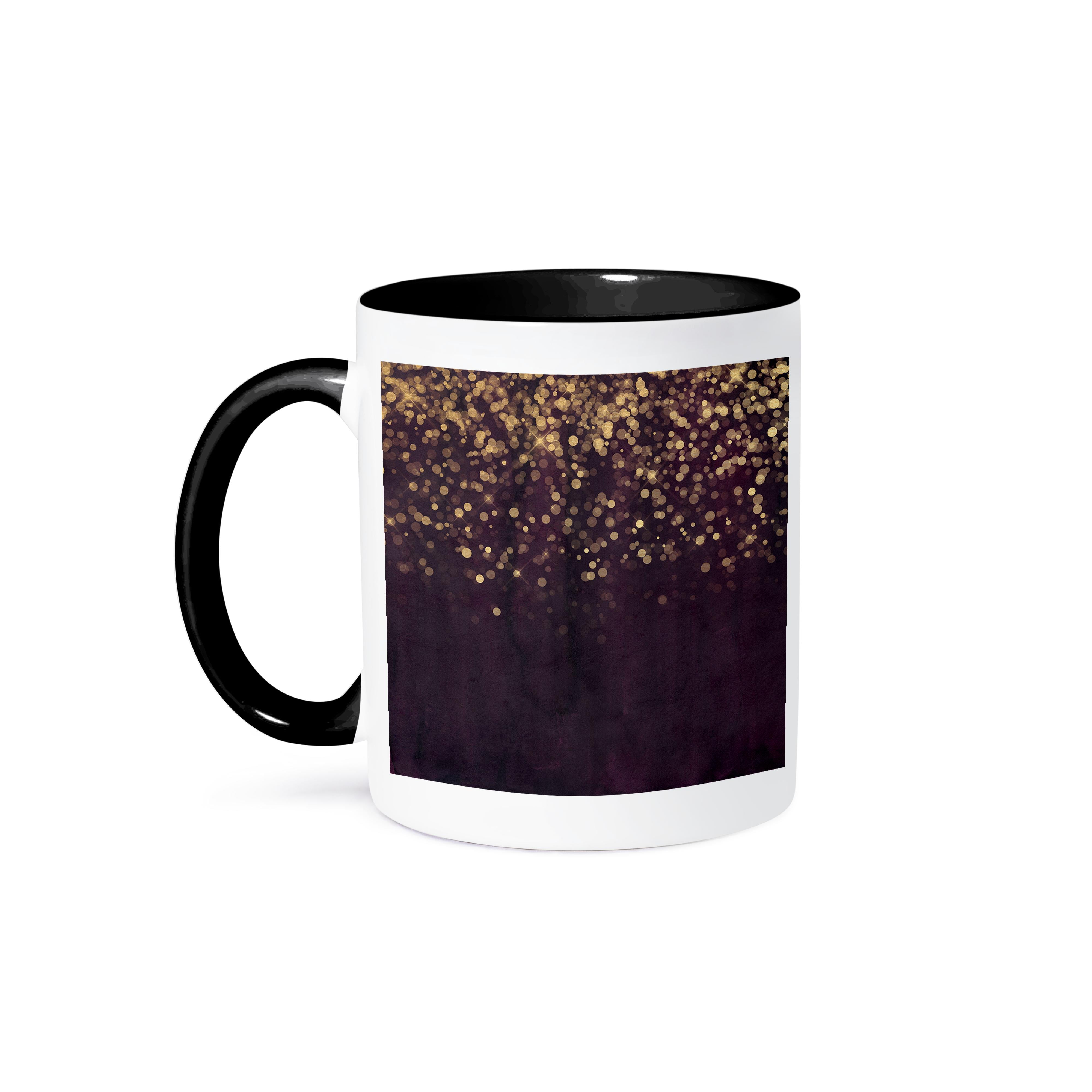 3dRose, Gold Glitter Confetti on Purple Watercolor Background, 11oz Two ...