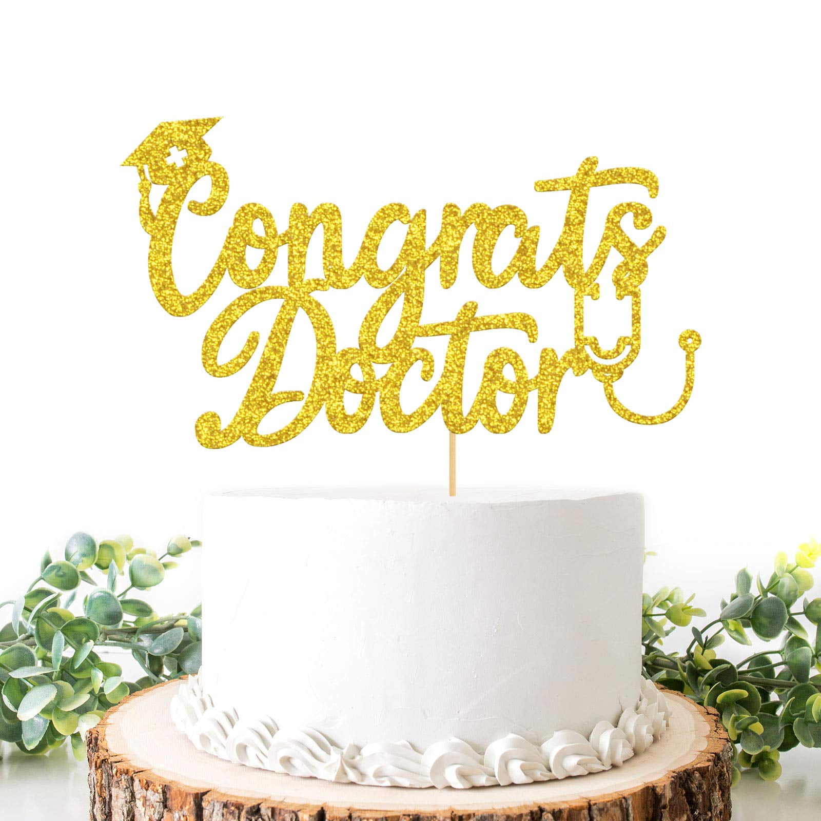 Gold Glitter Congrats Doctor GP27 Cake Topper, Congrats 2022 Grad ...