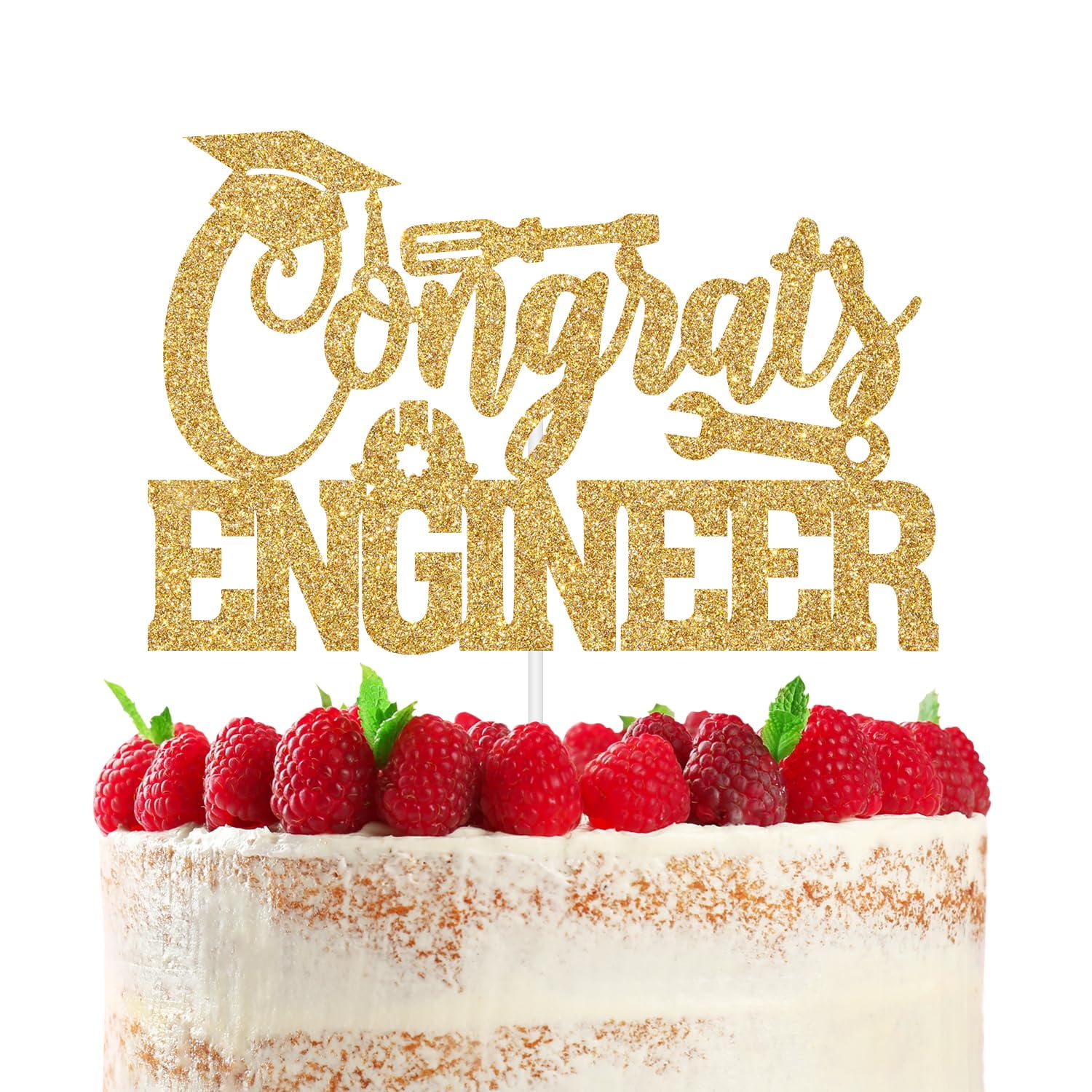 Gold Glitter Congrats Engineer Cake Topper, BSL1 Congrats Engineer Grad ...