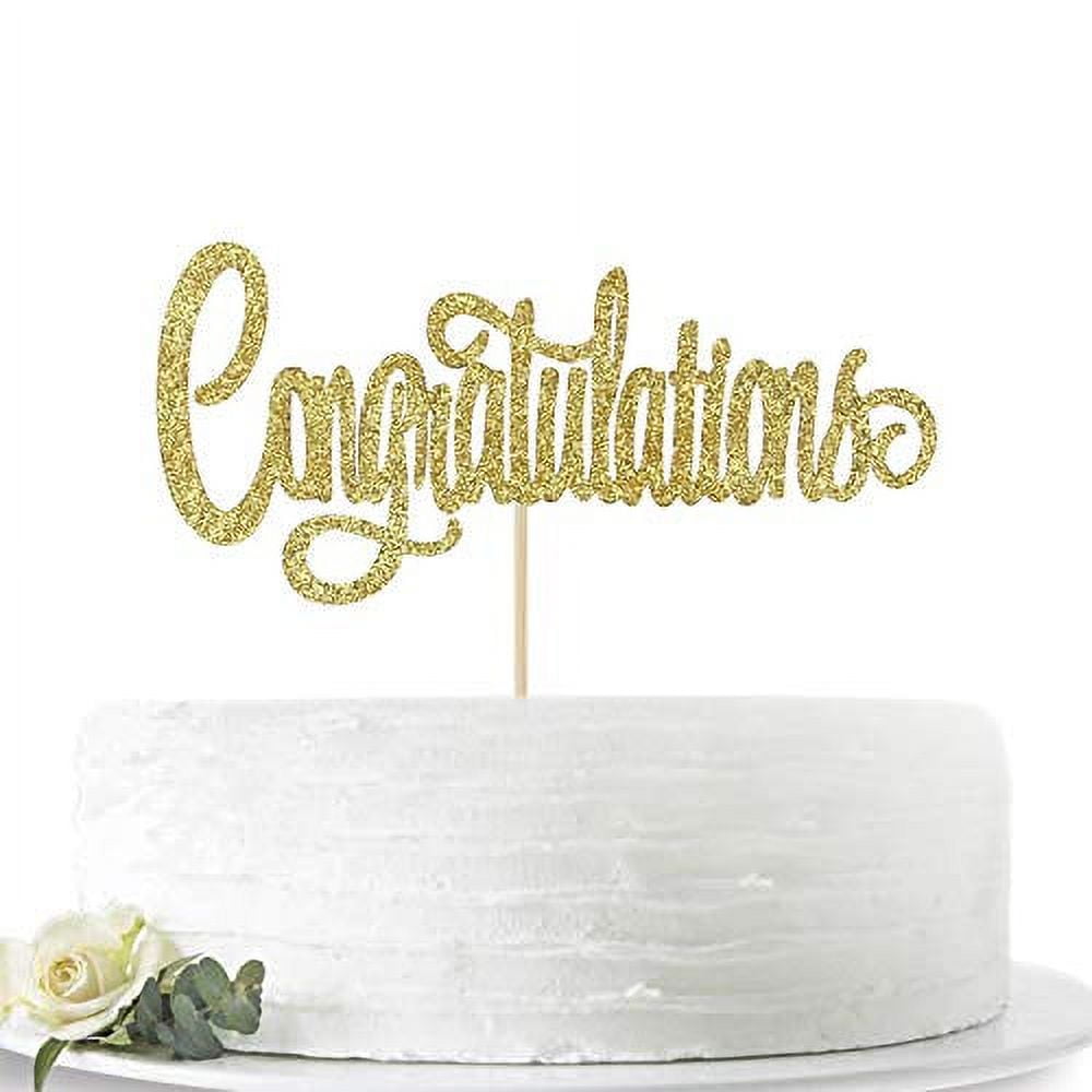 Gold Glitter Congratulations 2021 Graduation Cake Topper-Congrats Grad ...