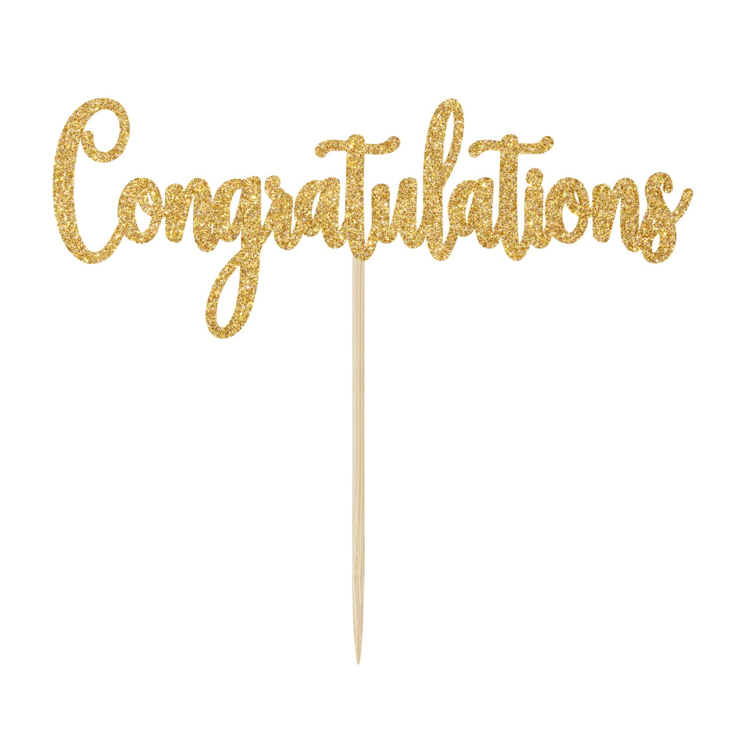 Gold Glitter Congratulations Cake DEF29 Topper - Congrats Cake Topper ...