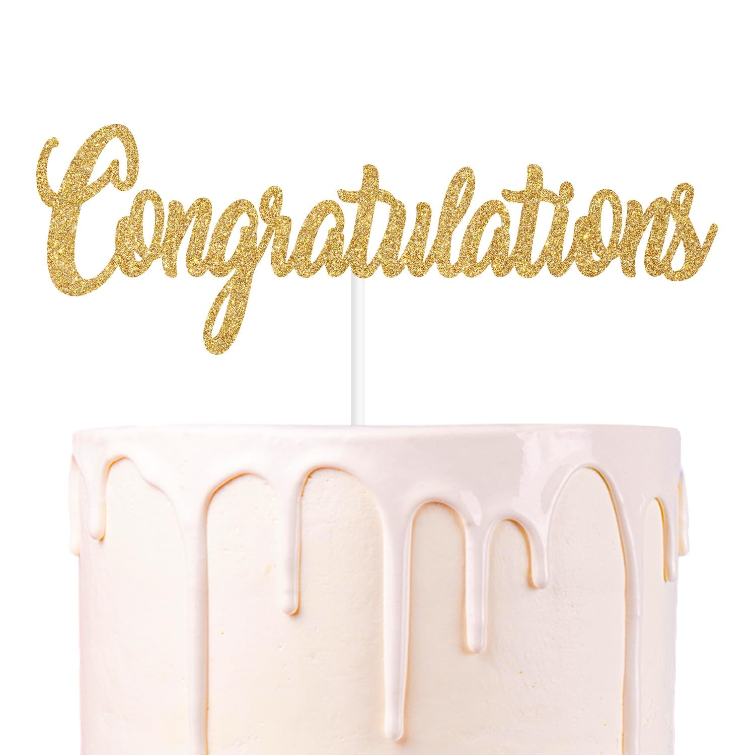 Gold Glitter Congratulations Cake Topper, Congrats TVS1 2025/Class of ...