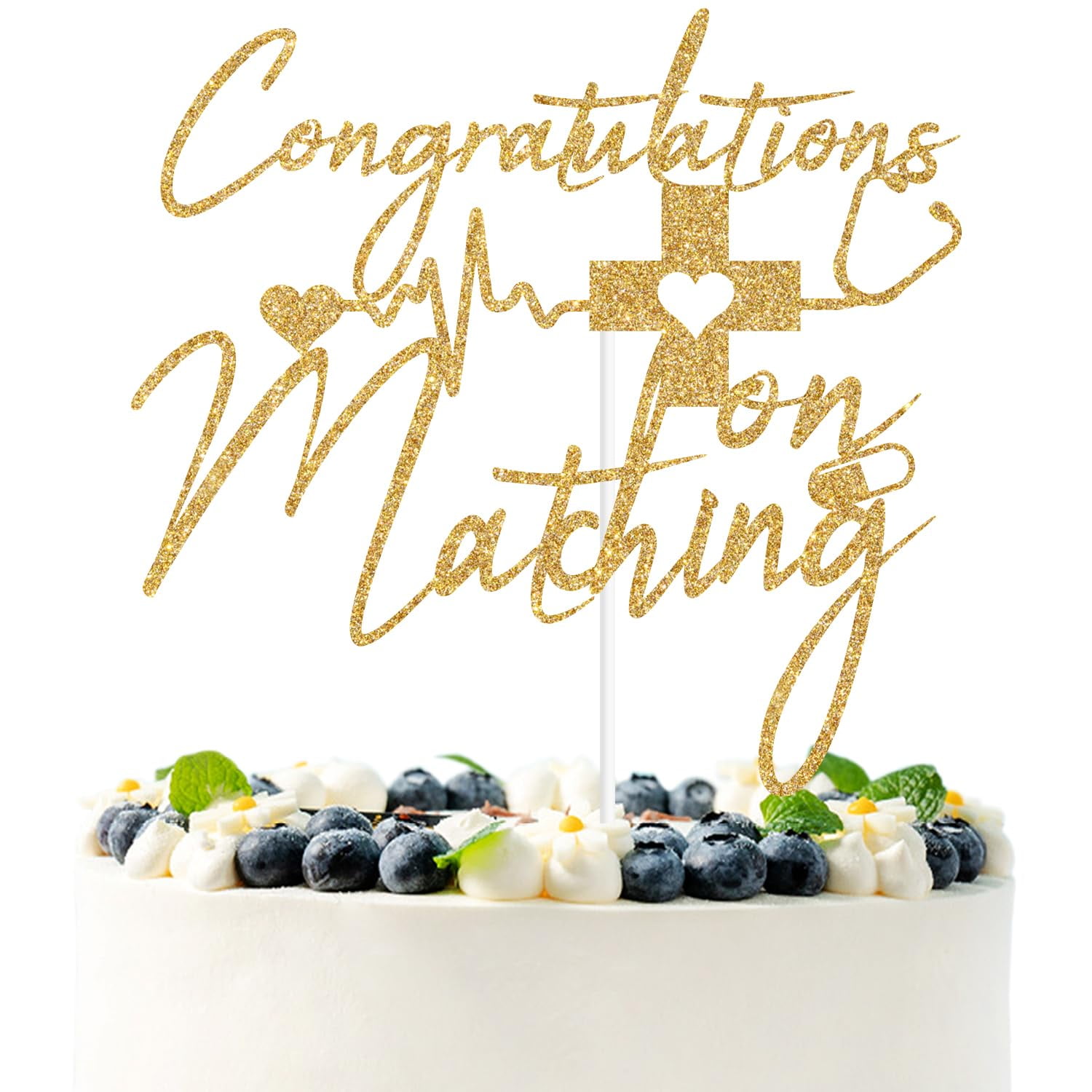 Gold Glitter Congratulations on Matching Cake Topper, KMC2Doctor Class of 2025/Happy Match Day ...