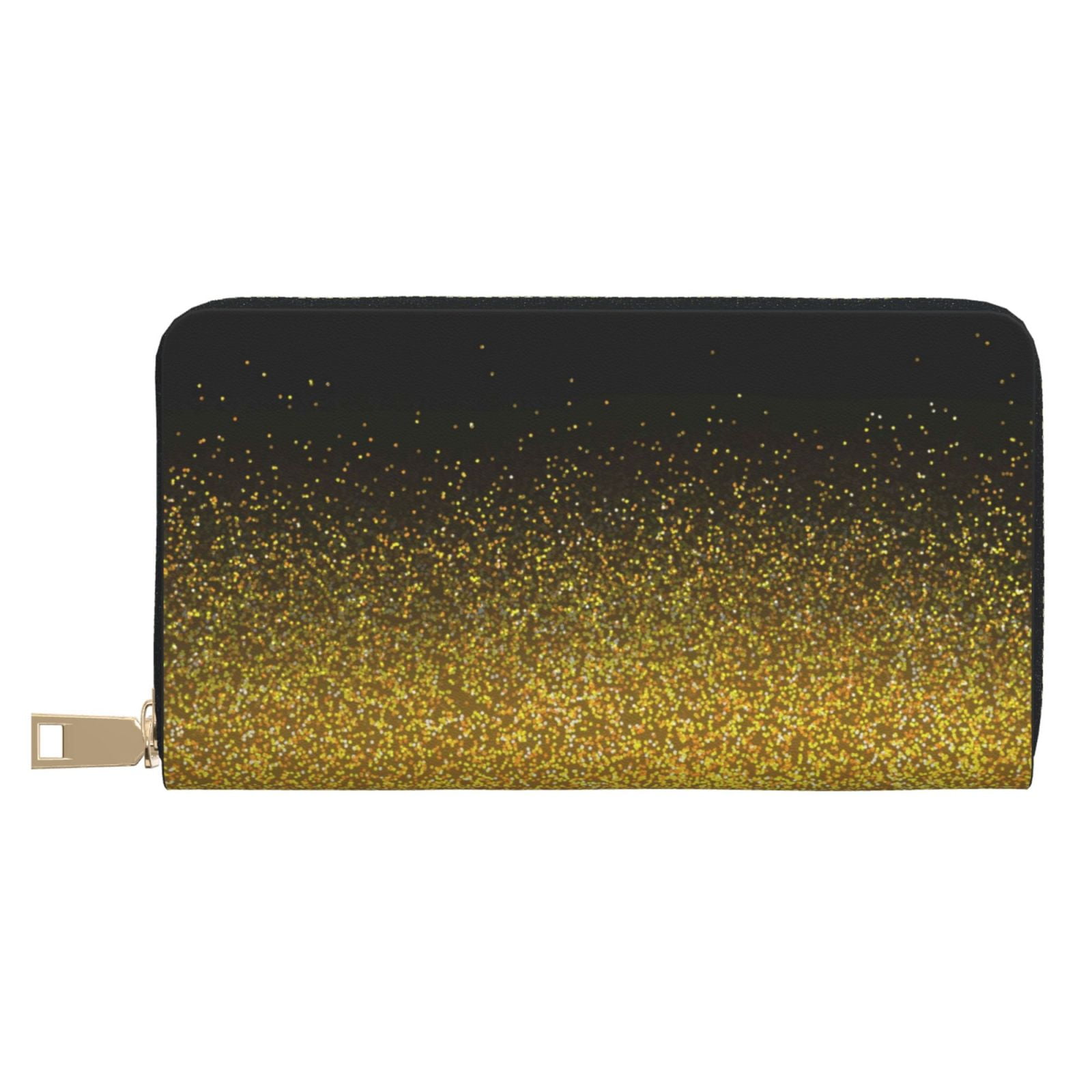 Gold Glitter Gradient Wallet Women, Leather Bifold Multi Card Wallet ...