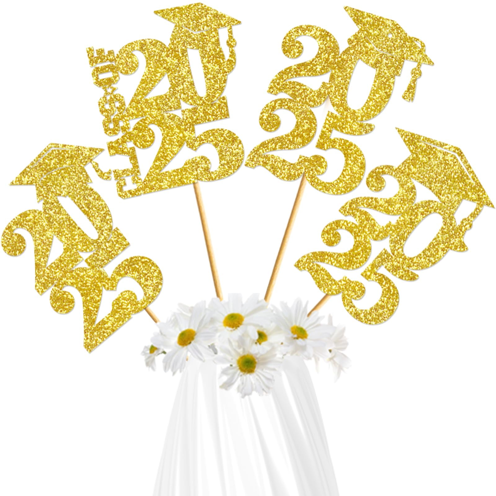 Gold Glitter Graduation Centerpieces for Tables 2025 Graduation Table ...