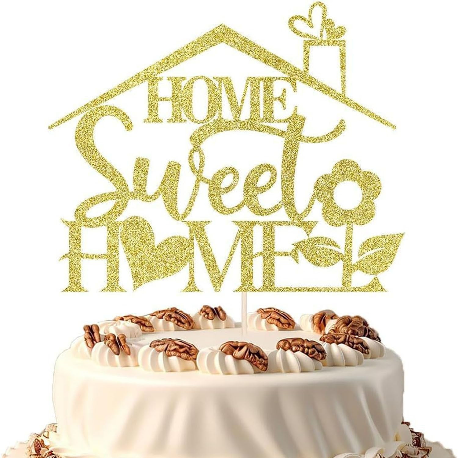 Gold Glitter Home FEV6 Sweet Home Cake Topper, Housewarming Party Cake ...