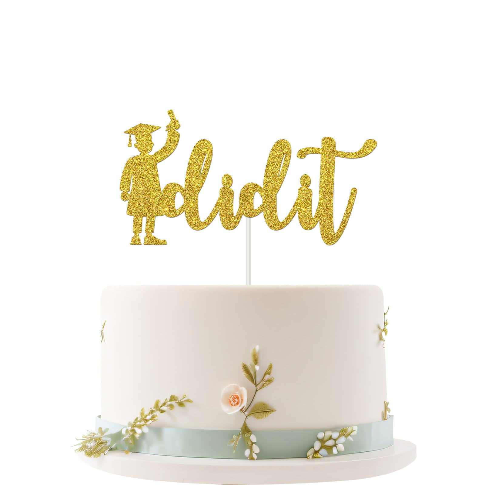 Gold Glitter I SCH4 Did It Cake Topper Universal Graduation Cake Pick ...