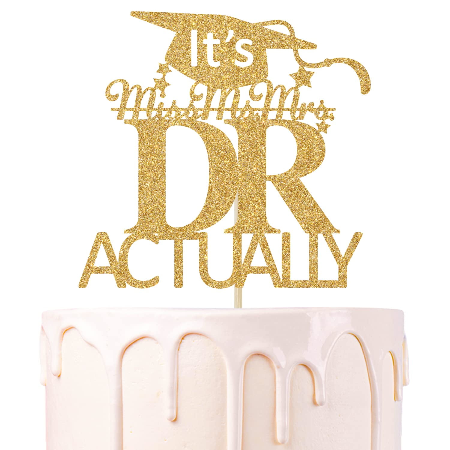 Gold Glitter It'sITSC DR Actually Cake Topper, Congrats Doctor/Future ...