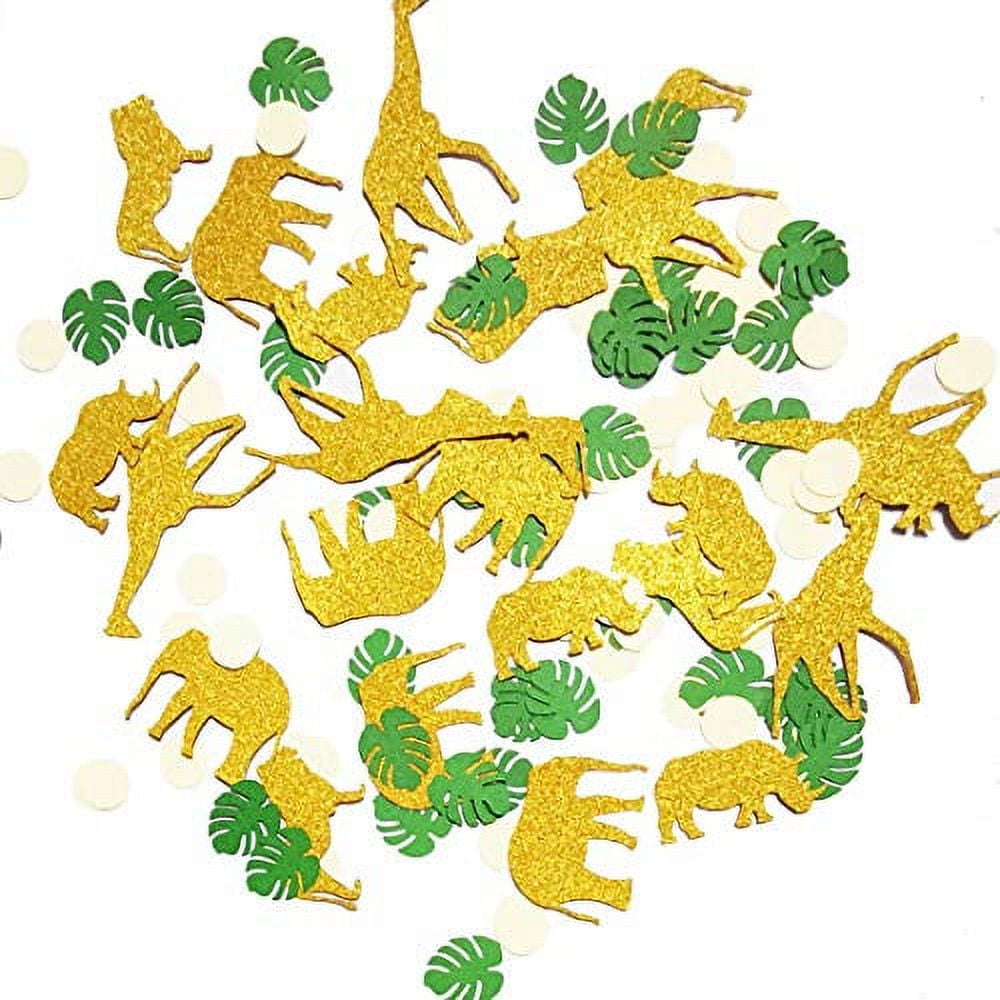 Gold Glitter Jungle Safari Animal Confetti Zoo Boy Baby Shower Party ...