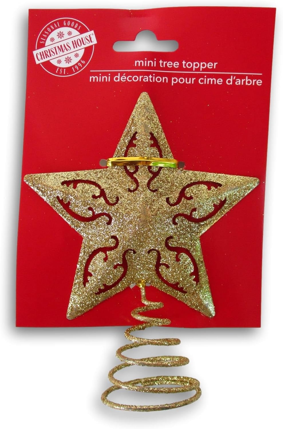 Gold Glitter Miniature 5 Point Star Tree Topper 4 x 4.75 in - Walmart.com