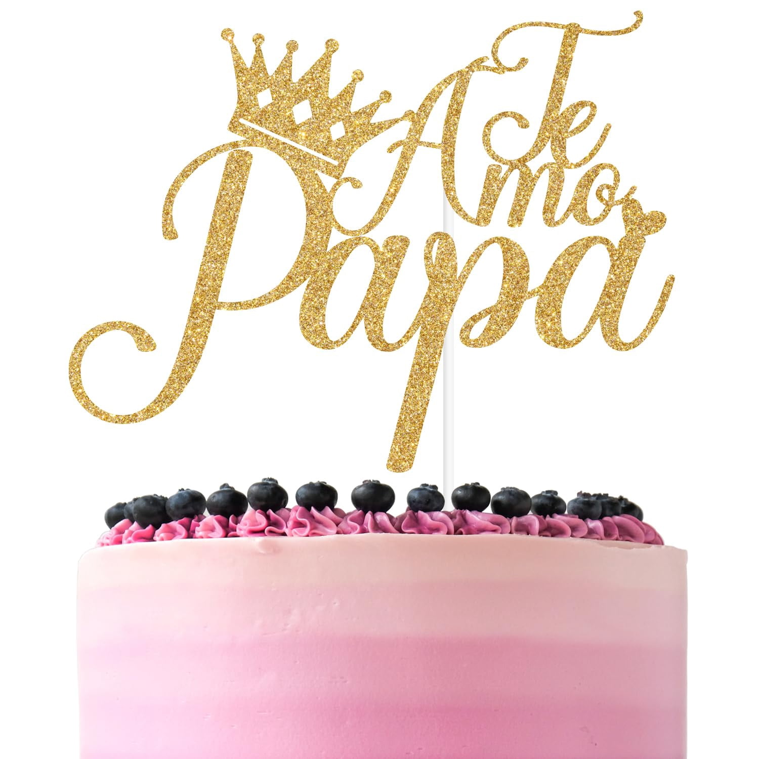 Gold Glitter Te Amo Papa Cake AIS1 Topper, I Love You Dad/Happy Father ...