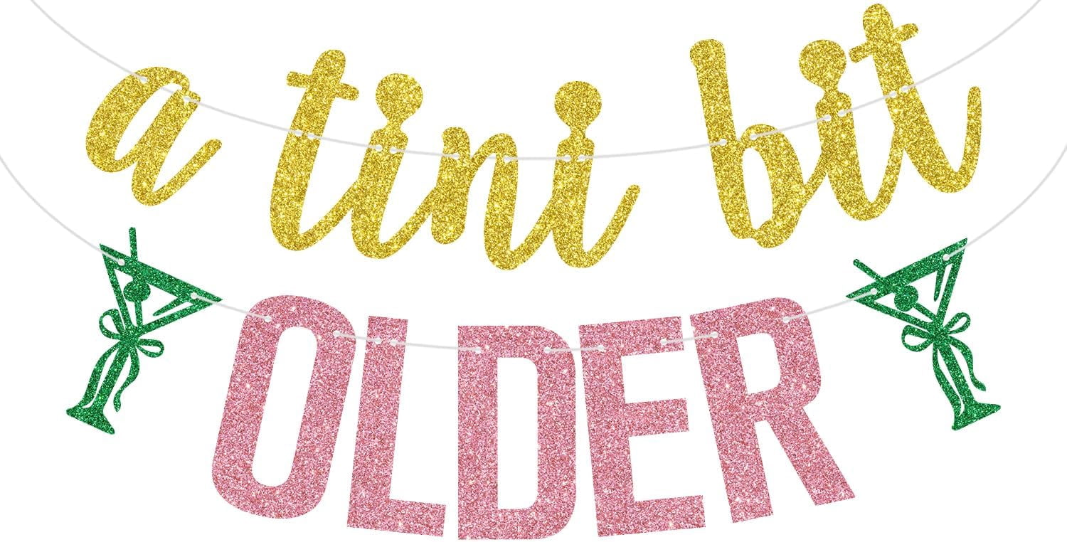 Gold Glitter A Tini Bit Older Banner, Weenies & Tinis Birthday Party ...