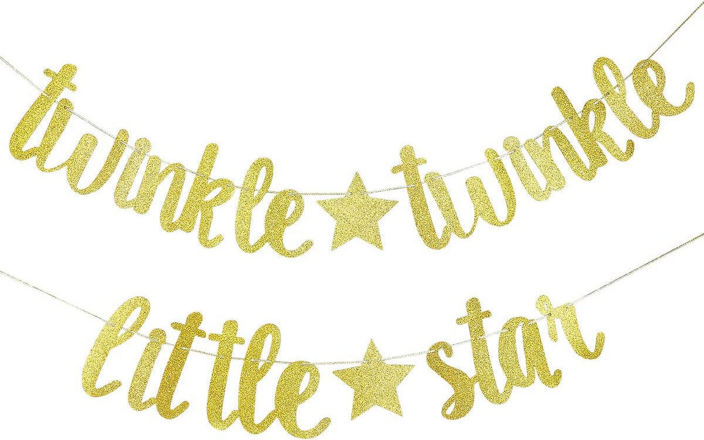 Gold Glitter Twinkle Twinkle Little Star Banner Twinkle Twinkle Little ...