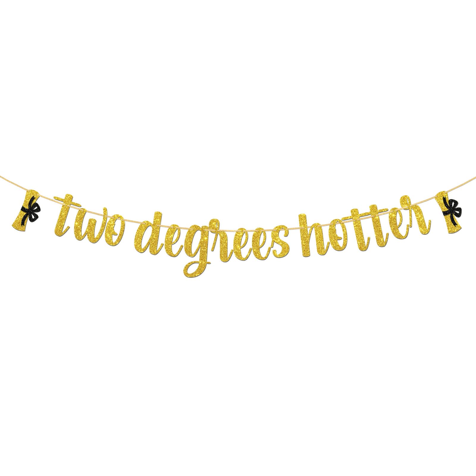 Gold Glitter Two Degrees MMF7 Hotter Banner 2025 Graduation Sign ...