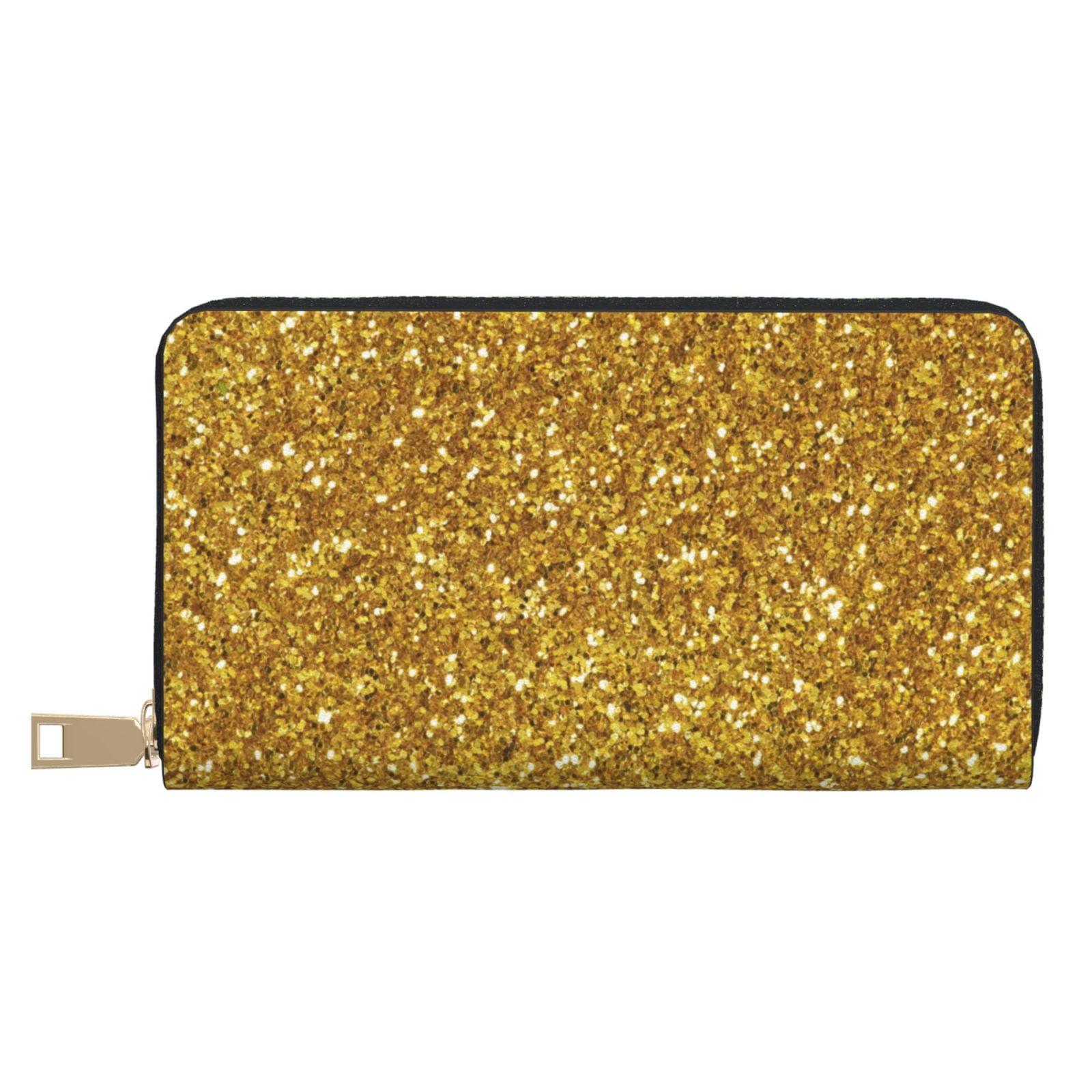 Gold Glitter Wallet Women, Leather Bifold Multi Card Wallet, Women's ...