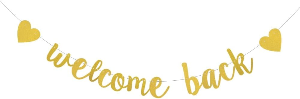 Gold Glitter Welcome Back Banner for Deployment Returning Military Army ...