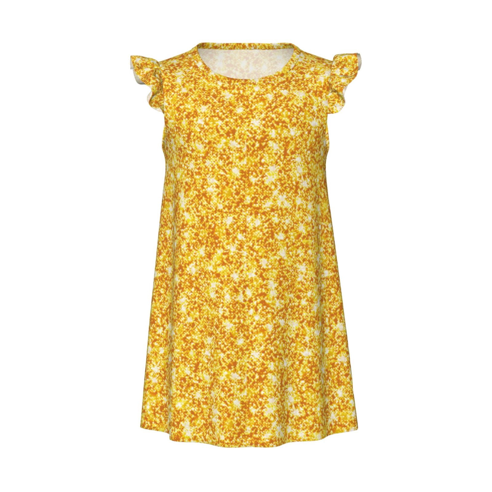 Gold Glitter lightning A Girls Nightgowns, Short Sleeves Princess Dress ...