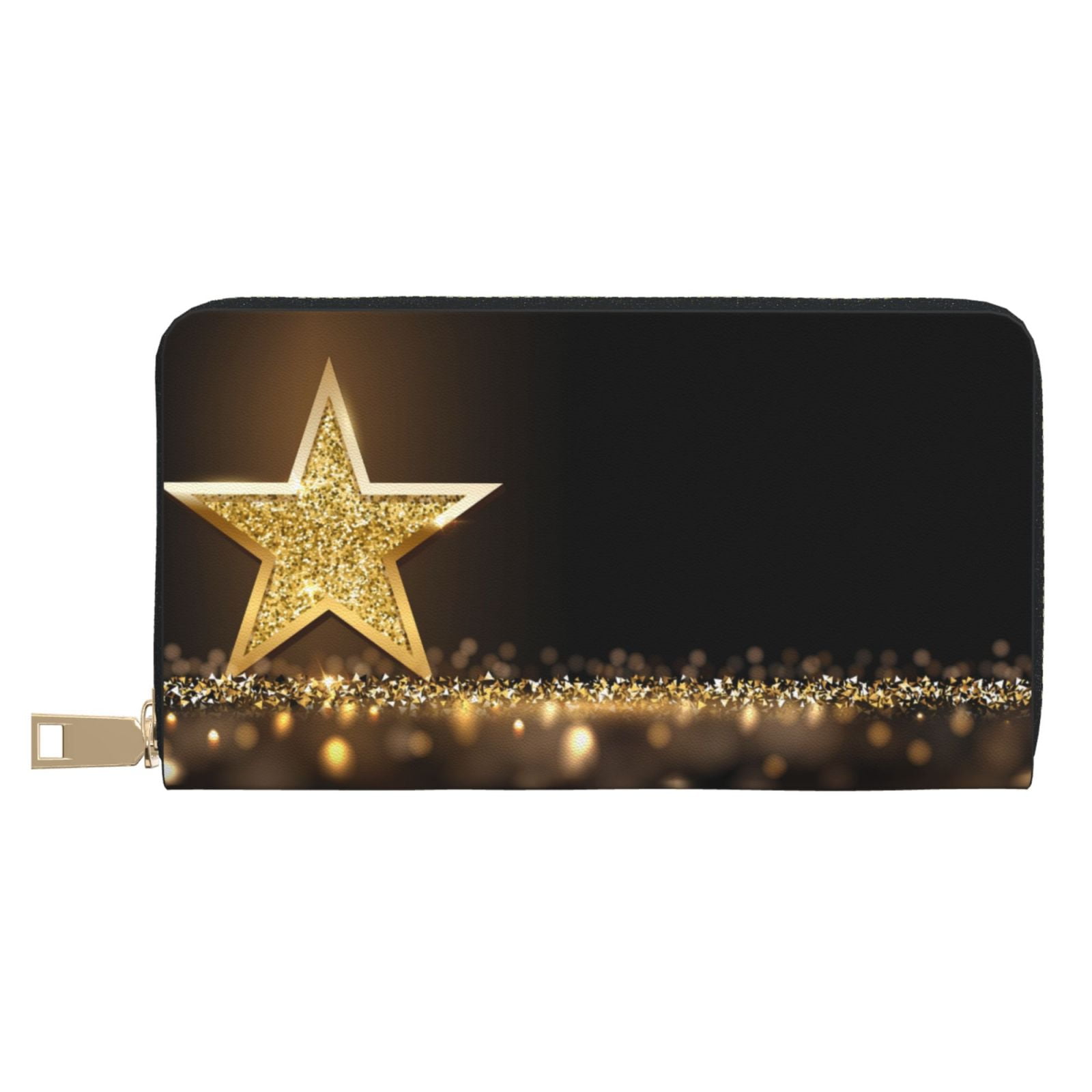 Gold Glittering Stars Wallet Women, Leather Bifold Multi Card Wallet ...