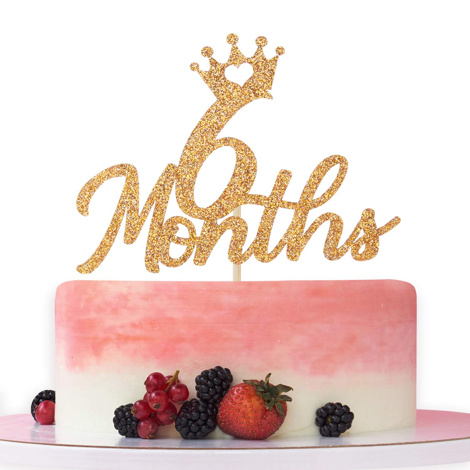 Gold Glittery 6 Months Cake Topper for KMC2Baby's Half Year Old ...