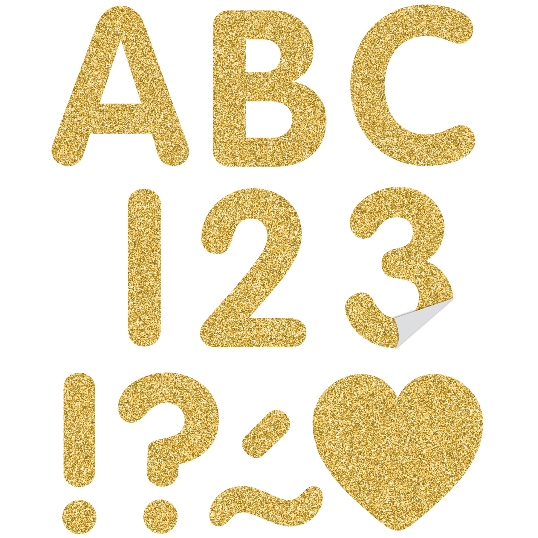 Teacher Created Resources Gold Glitz 2" Self-Adhesive Letters Uppercase ...