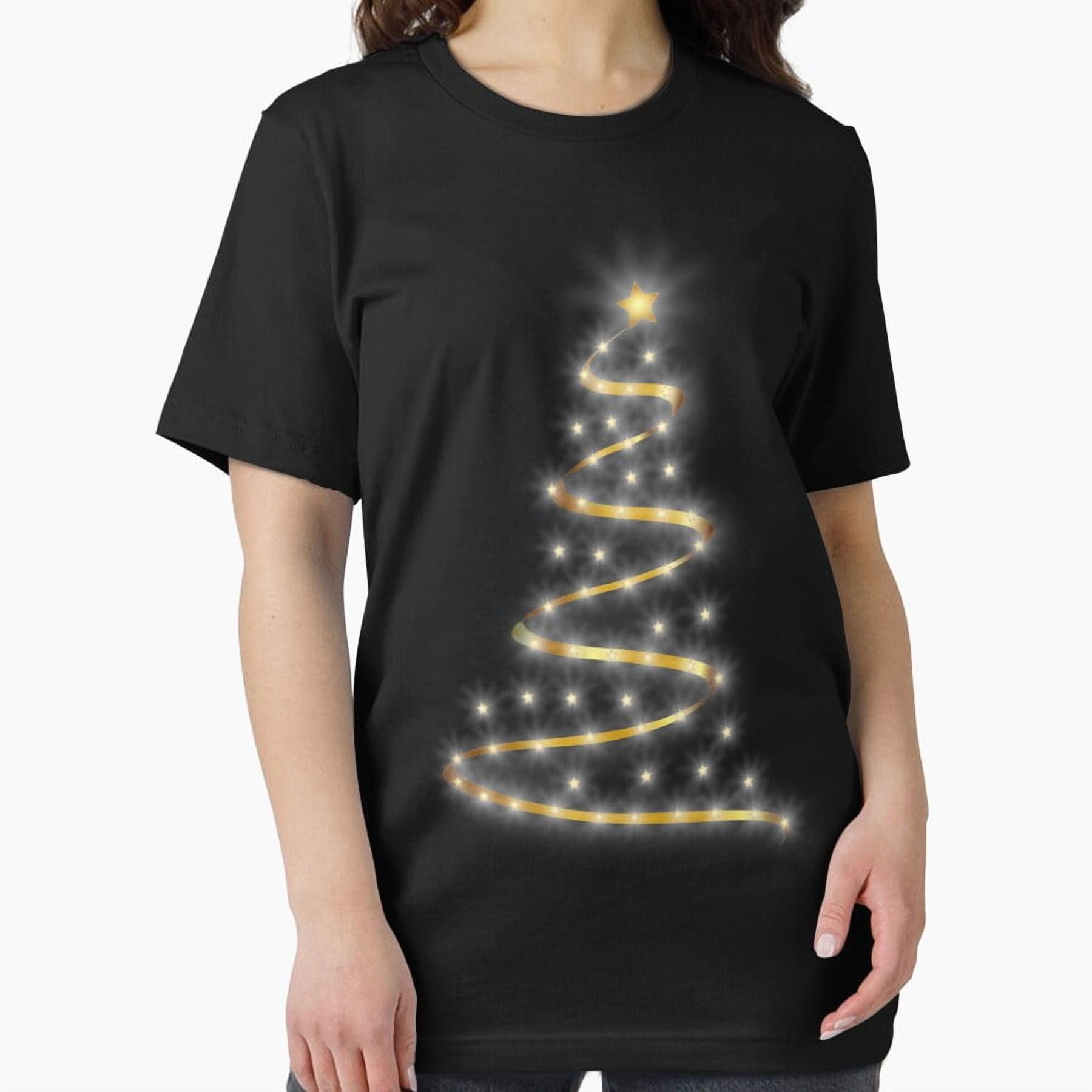 Gold Glow Holiday Tree Radiant Sparkle Bright Seasonal Art Unisex T ...