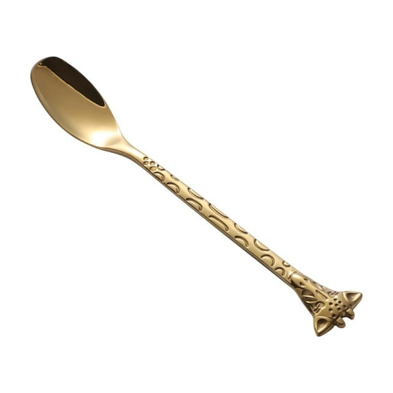 Gold Gold 304 Stainless Steel Giraffe Handle Dessert Spoon Mixing Spoon ...
