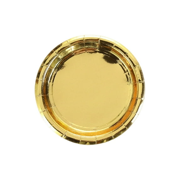 Gold Gold Foil Disposable Paper Plates 10-Pack 9In Elegant Metallic ...