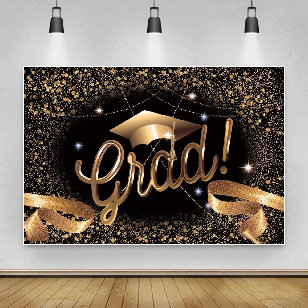 Gold Graduation Ceremony Grade Bachelor Cap Gold Dots Poster Portrait ...