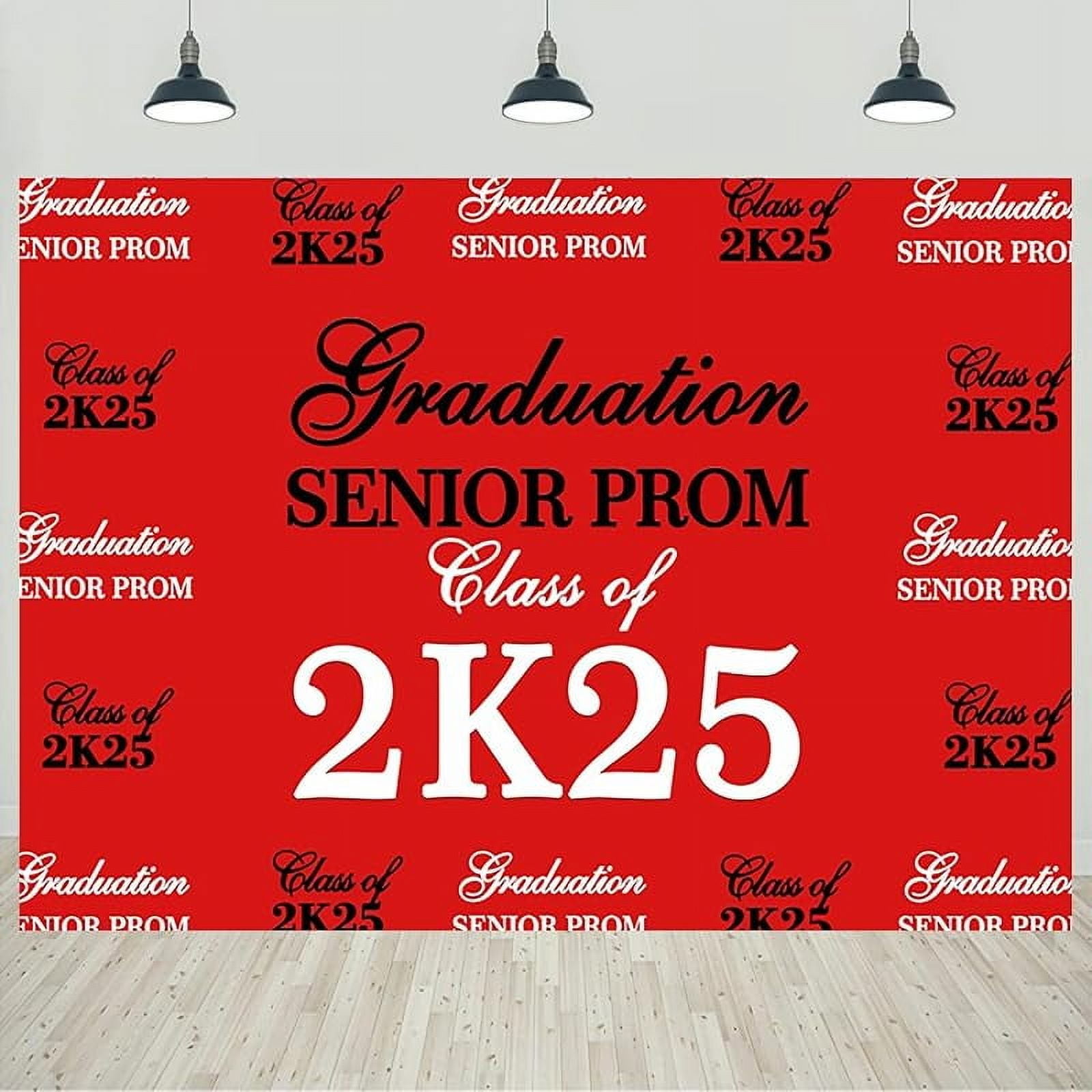 Gold Graduation Senior Prom Backdrop Class of 2K25 Graduation Party ...