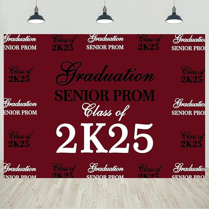 Gold Graduation Senior Prom Backdrop Class of 2K25 Graduation Party ...