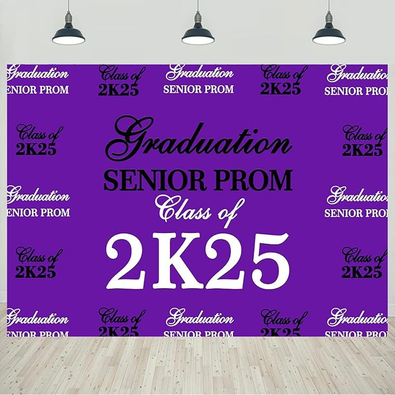Gold Graduation Senior Prom Backdrop Class of 2K25 Graduation Party ...