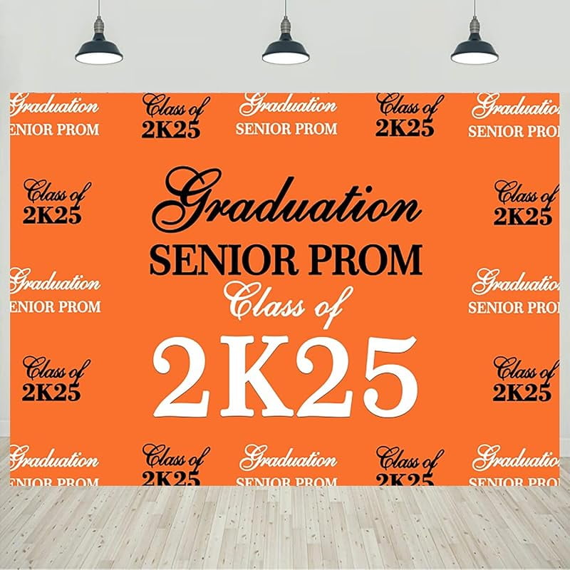 Gold Graduation Senior Prom Backdrop Class of 2K25 Graduation Party ...