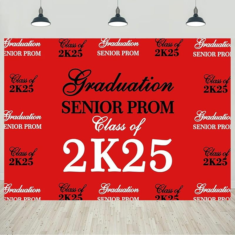 Gold Graduation Senior Prom Backdrop Class of 2K25 Graduation Party ...