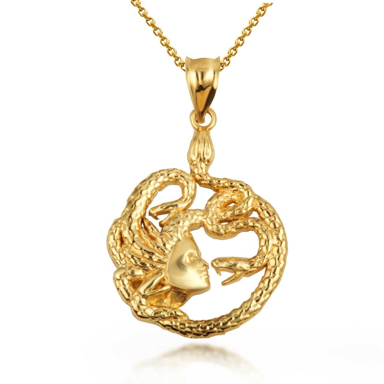 Gold Greek Myth Medusa Divine Power of Femininity Pendant Necklace ...