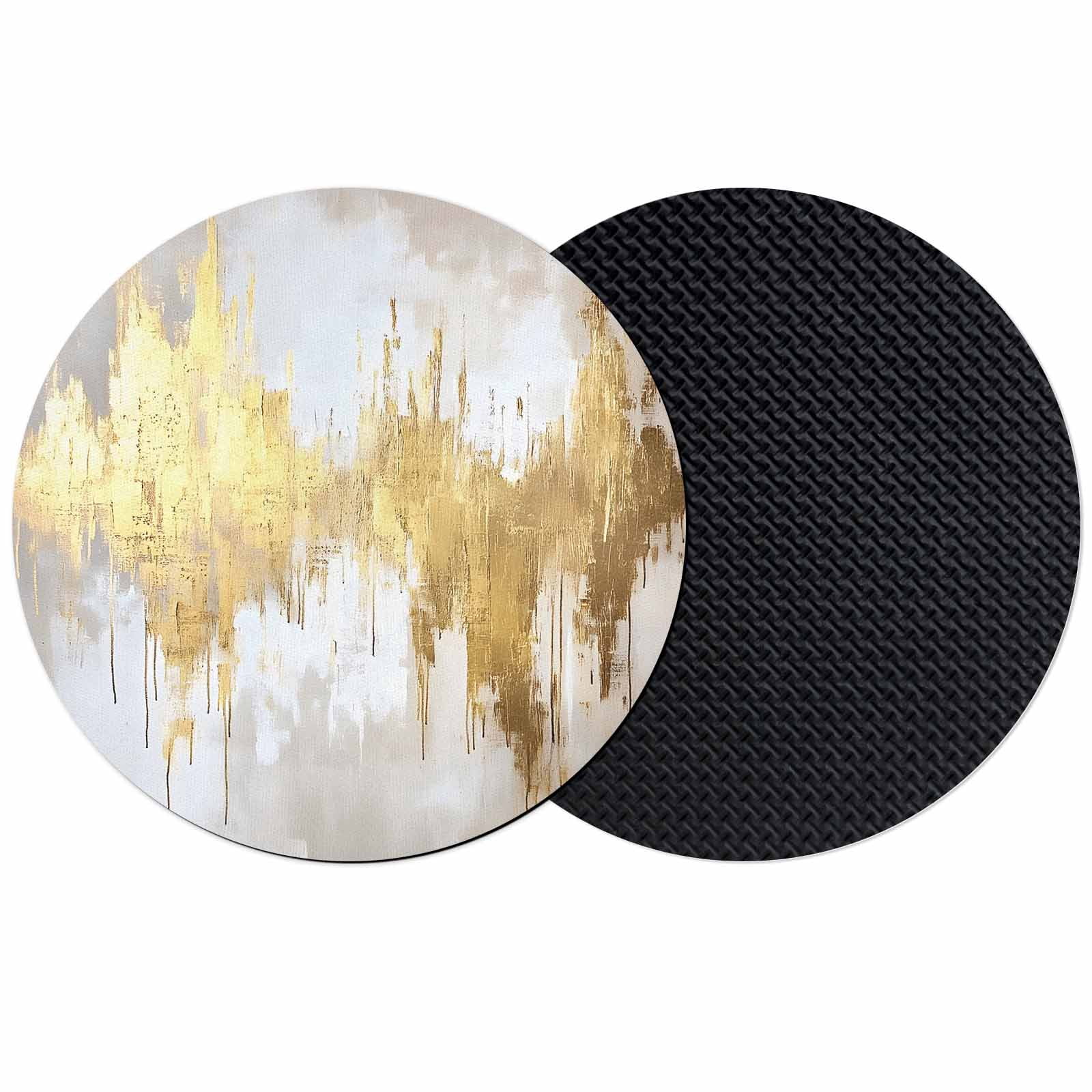 Gold Grey Coasters Set of 2, Soft Absorbent Coasters for Drinks ...