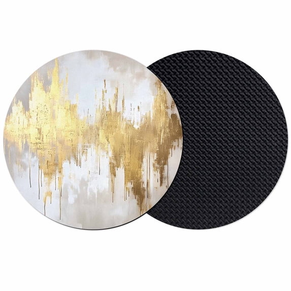 Gold Grey Coasters Set of 2, Soft Absorbent Coasters for Drinks ...