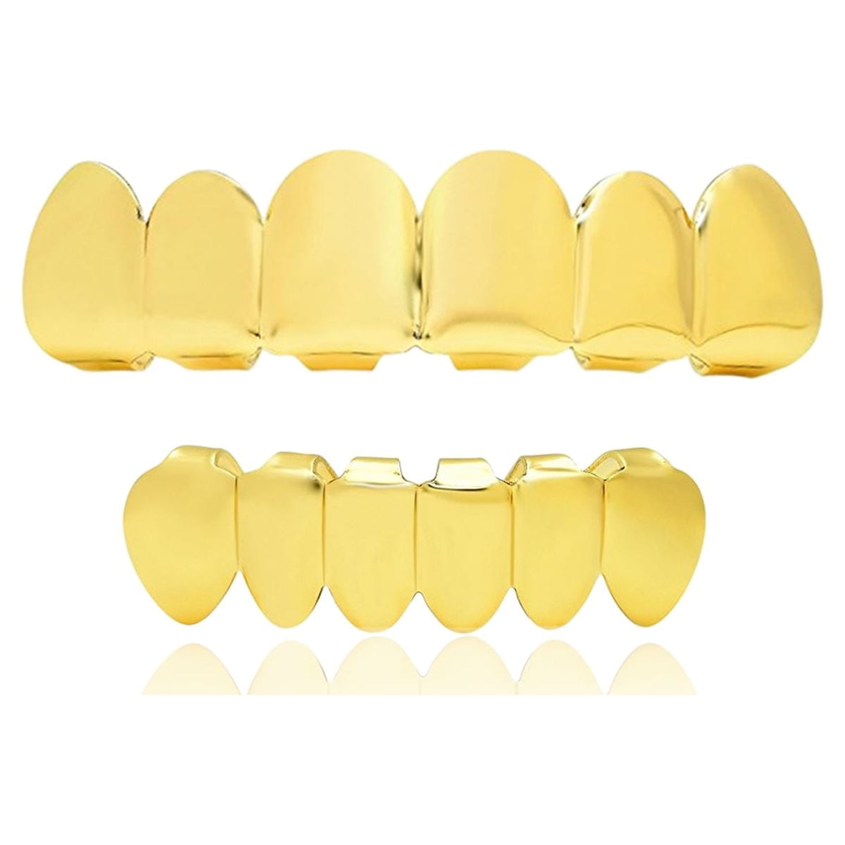 18K Gold Plated Custom Fit Teeth Grillz for Men and Women, Hip Hop ...