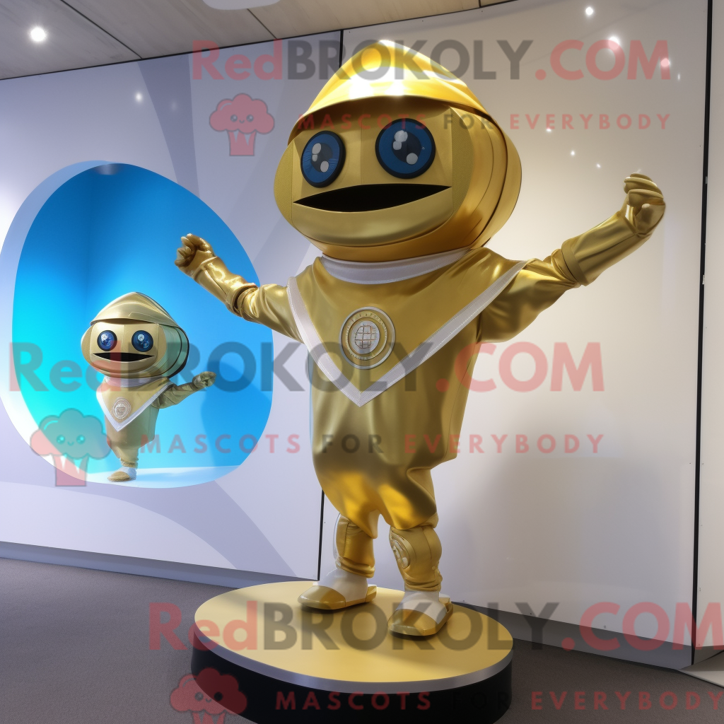 Gold Gyro REDBROKOLY mascot costume character dressed with a One-Piece ...
