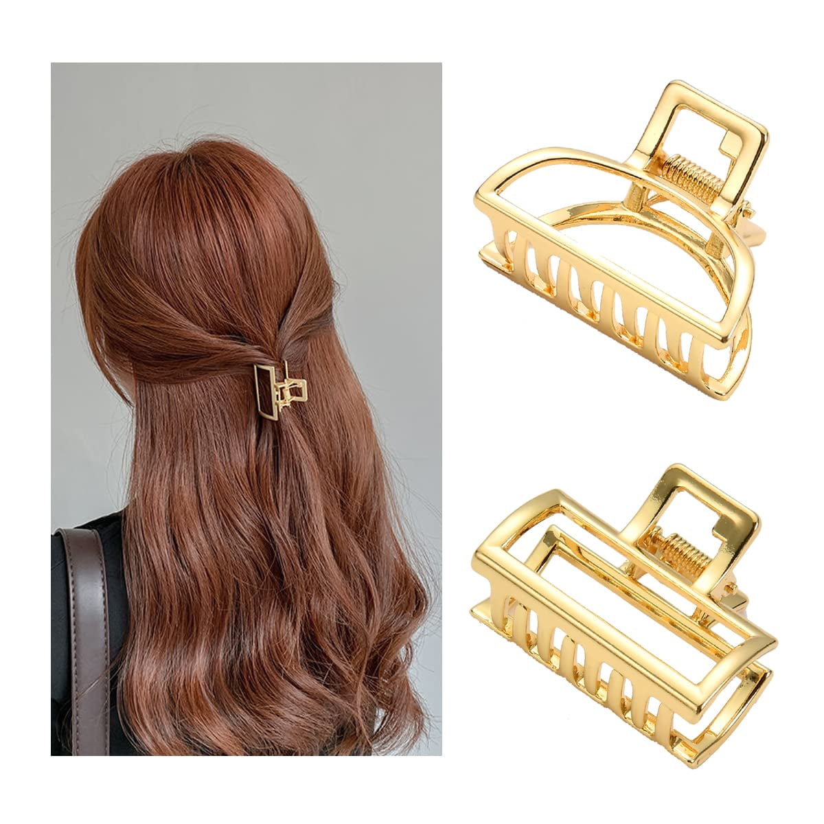 Gold Hair Clips Mini Non Slip Claw Clips Metal Claw Clip Fashion Hair ...