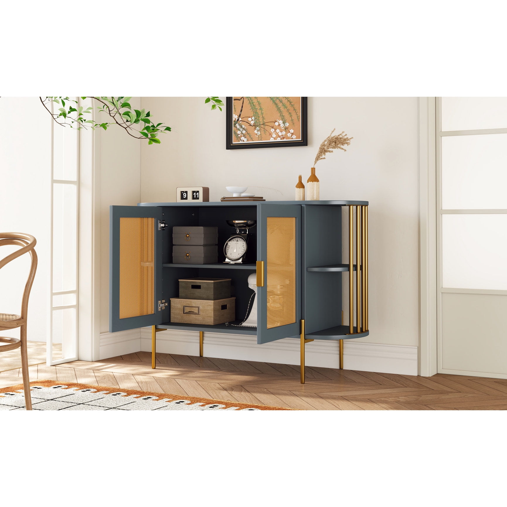 Gold Handles and Legs - Adjustable Shelf for Flexibility - Any Room ...