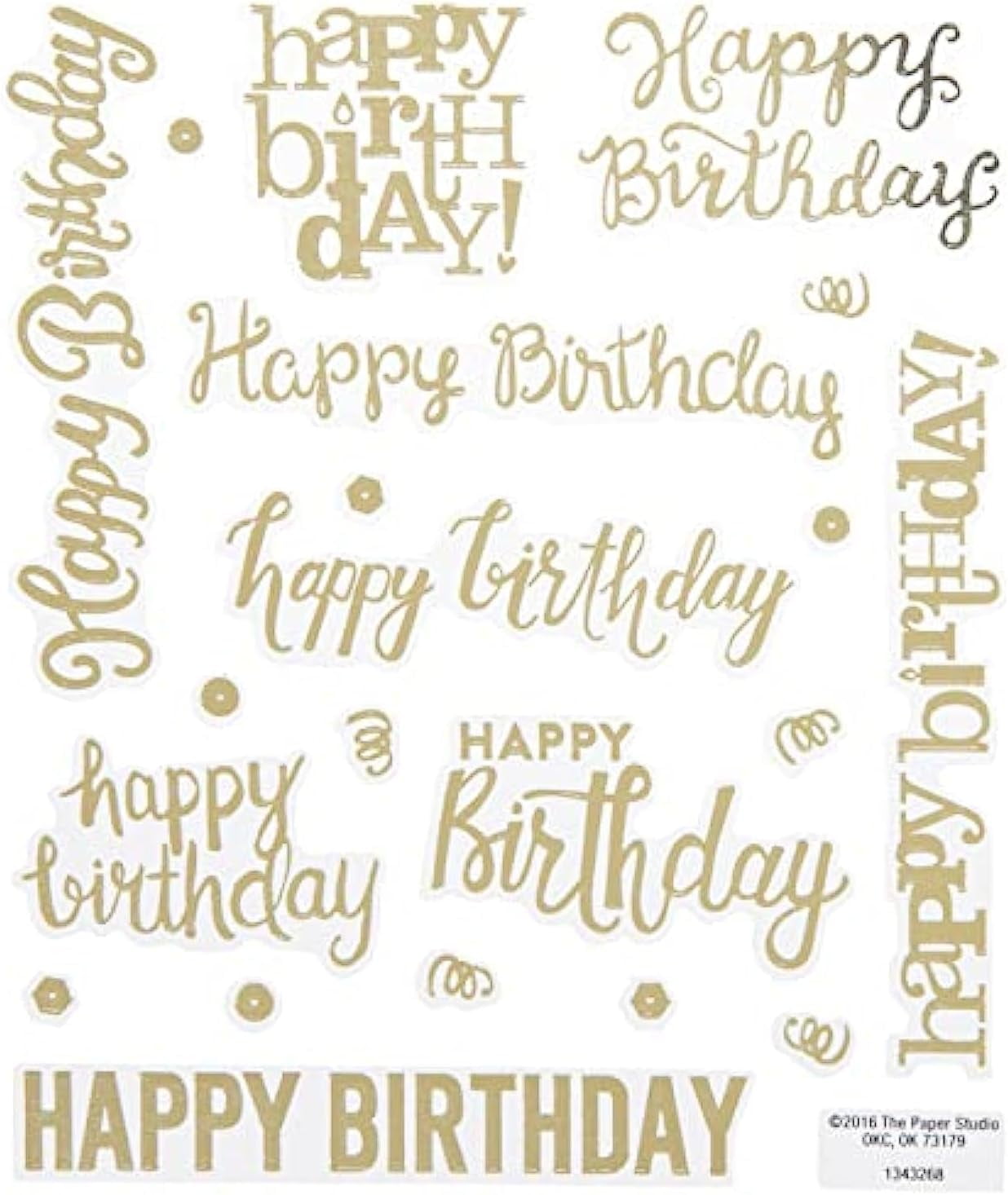Gold Happy Birthday Foil Stickers - 42 Pc - Walmart.com
