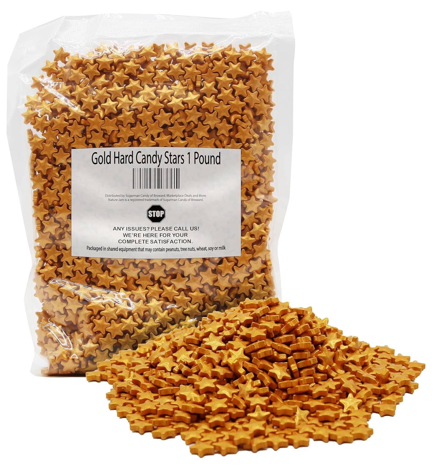 Gold Hard Candy Stars 1 Pound - Star Shaped Candy For Formal Events ...