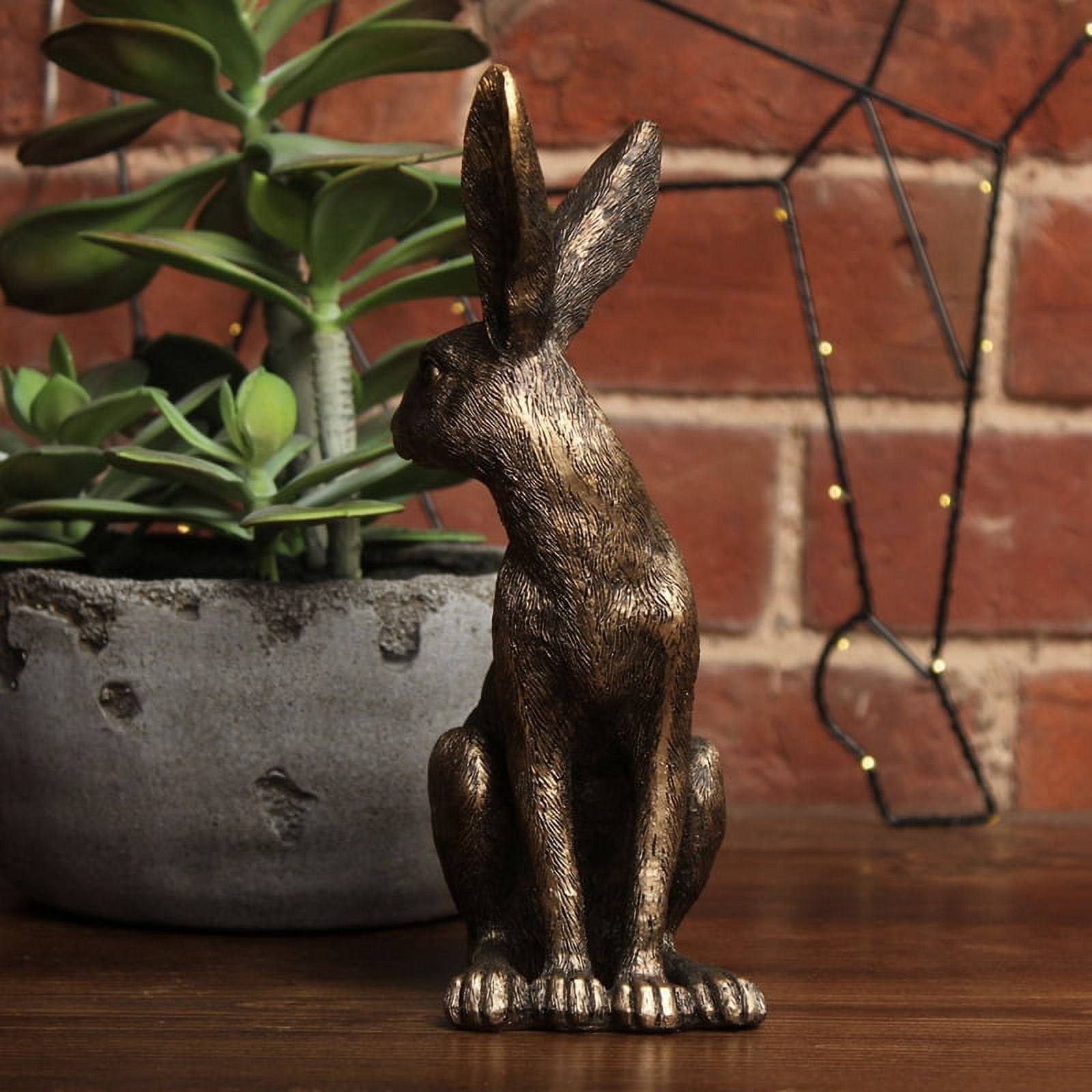 Gold Hare Ornament, Sitting Antique Finish, Brass/Bronze Style ...