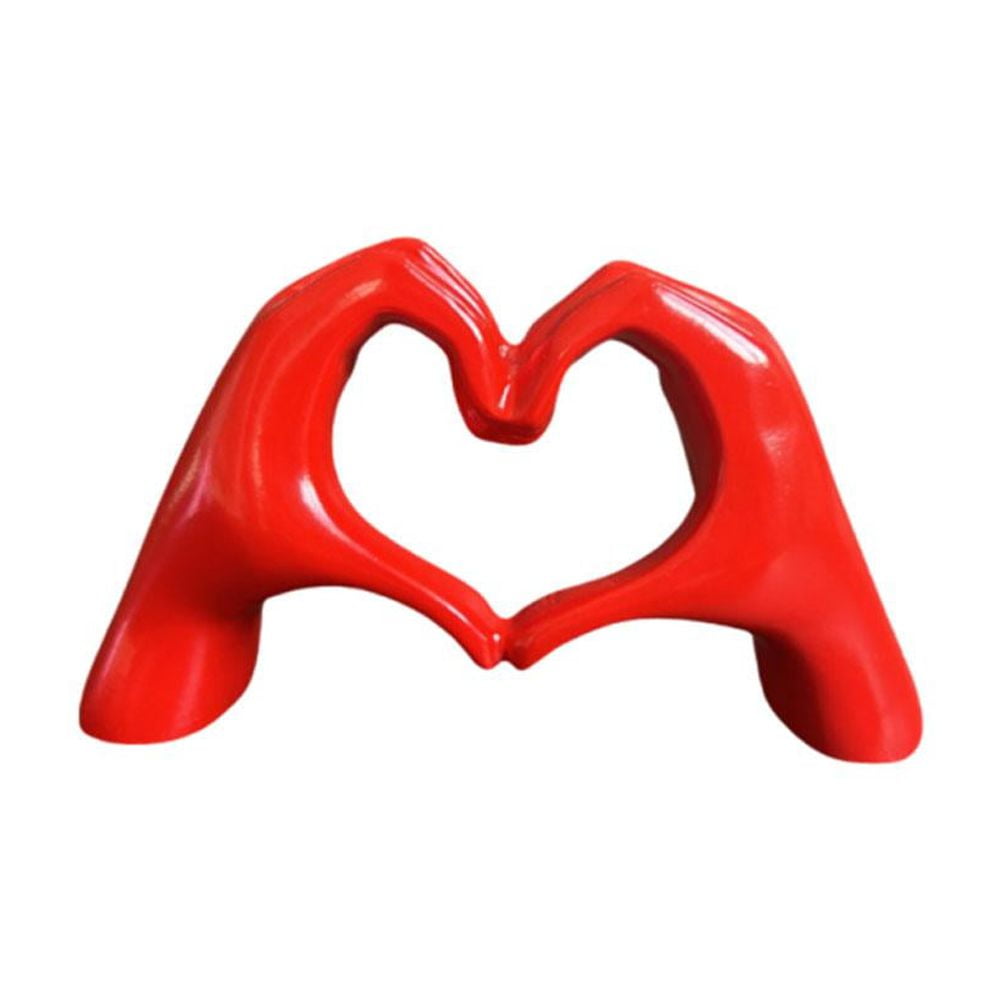 Gold Heart Hands Sculpture Decor,Resin Modern Abstract Love Finger ...