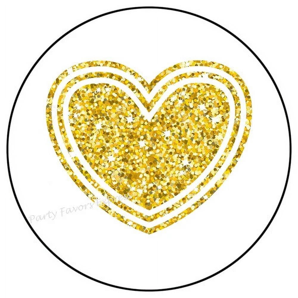 Gold Heart Stickers Party Favors Phone Decal Water Bottle Stickers Car ...