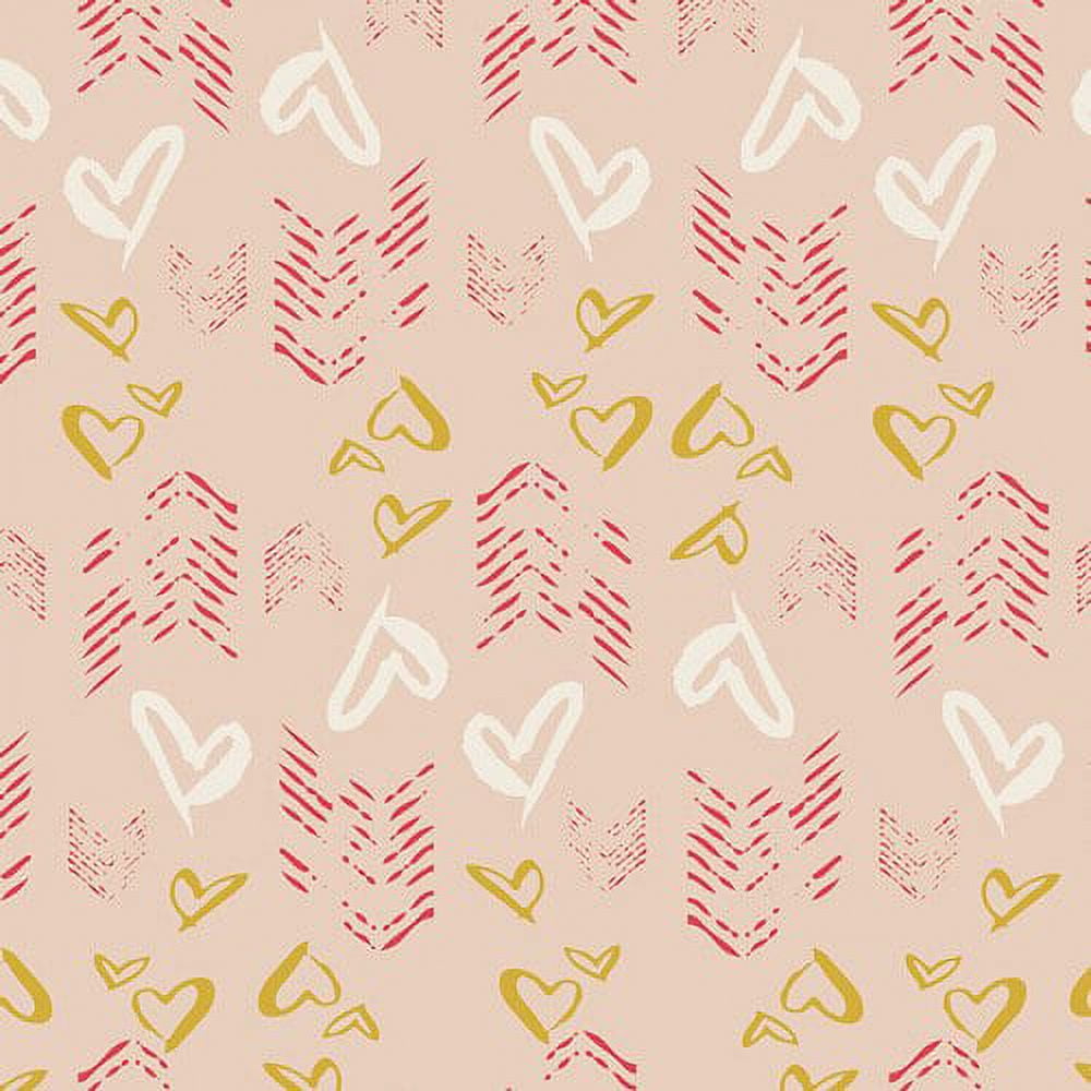 Gold Hearts Fletching cotton fabric - Art Gallert Love Story, Sold by ...