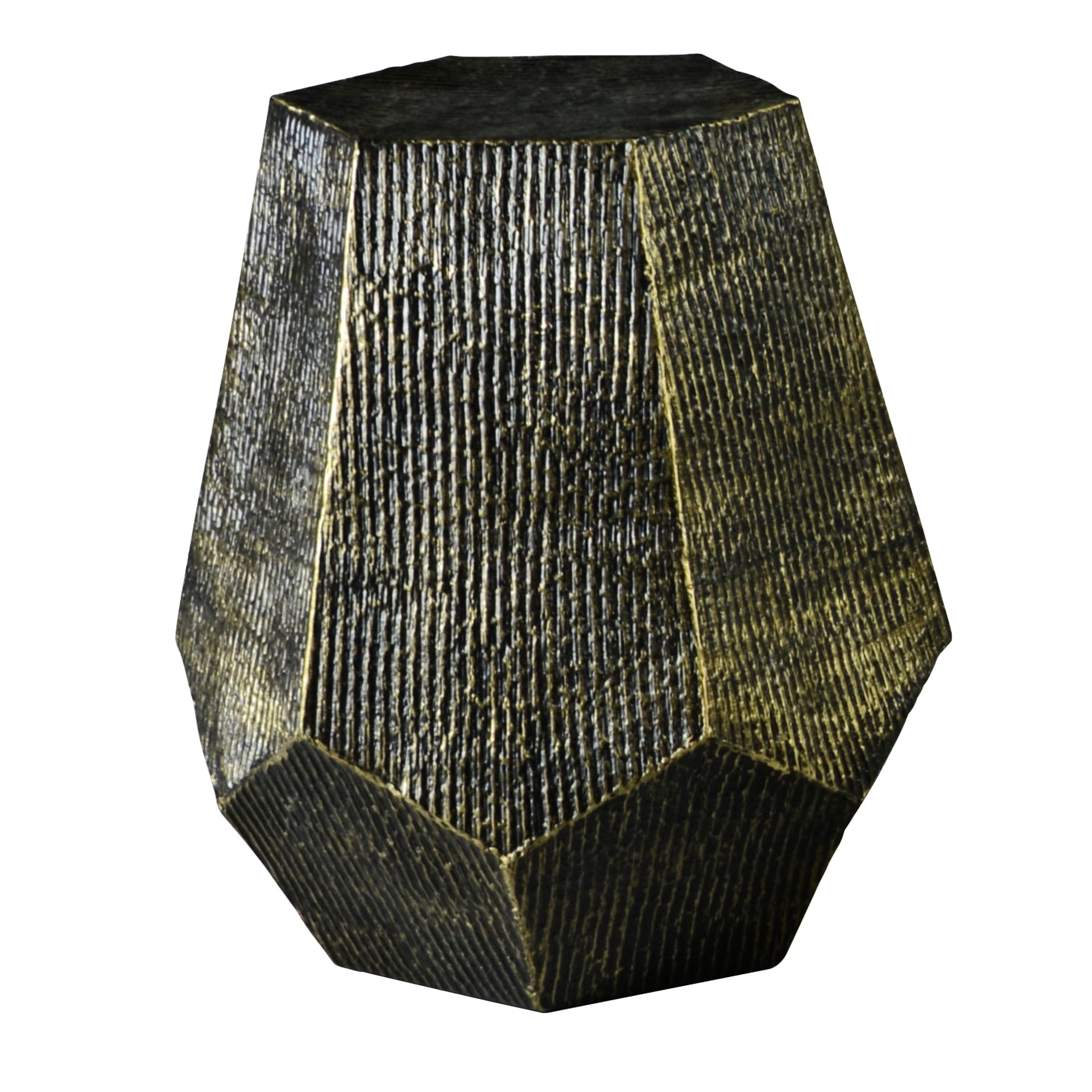 Gold Hexagon End Table, Fabricated With Hand-stamped Iron Elements Gold ...