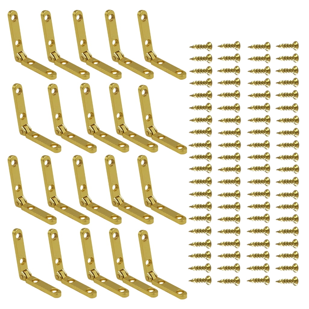 Gold Hinges 90 Degree Metal Hinges with Screws Small Furniture Hinges ...