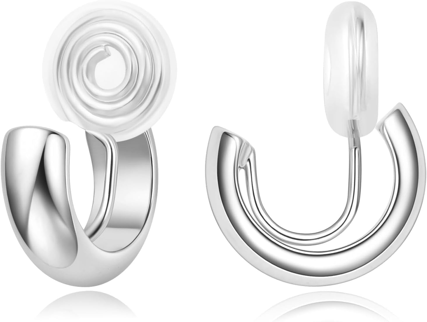 Gold Hoop Clip on Earrings for Women Hypoallergenic 14k Real Gold ...